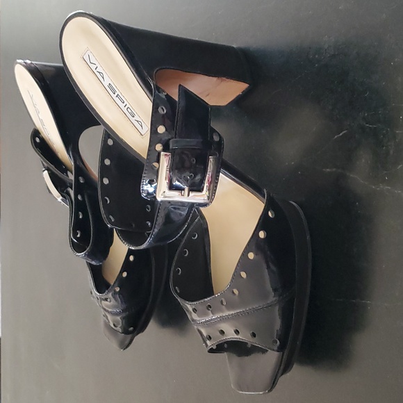Via Spiga | Shoes | Via Spiga Black Patent Leather Platform Heels | Poshmark